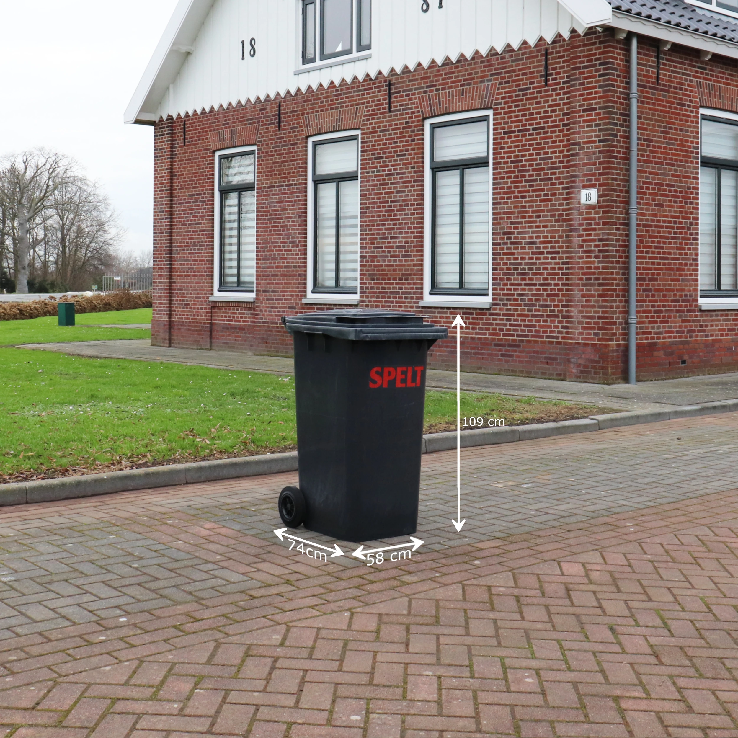 240 Liter Kunststof Rolcontainer - Spelt