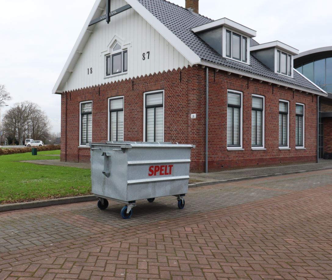 750 Liter Staal Rolcontainer - Spelt